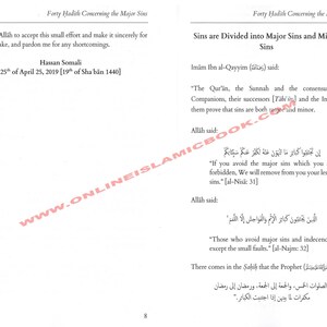 Forty Hadith Concerning the Major Sins by Hassan Somali - Etsy