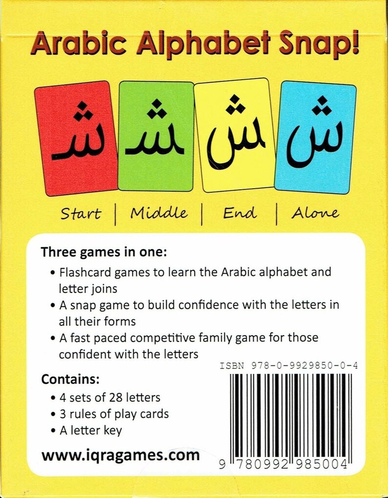 Arabic Alphabet Snap Cards - Etsy