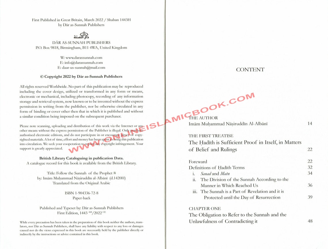 Follow the Sunnah of the Prophet by Muhammad Nasir Al-din - Etsy