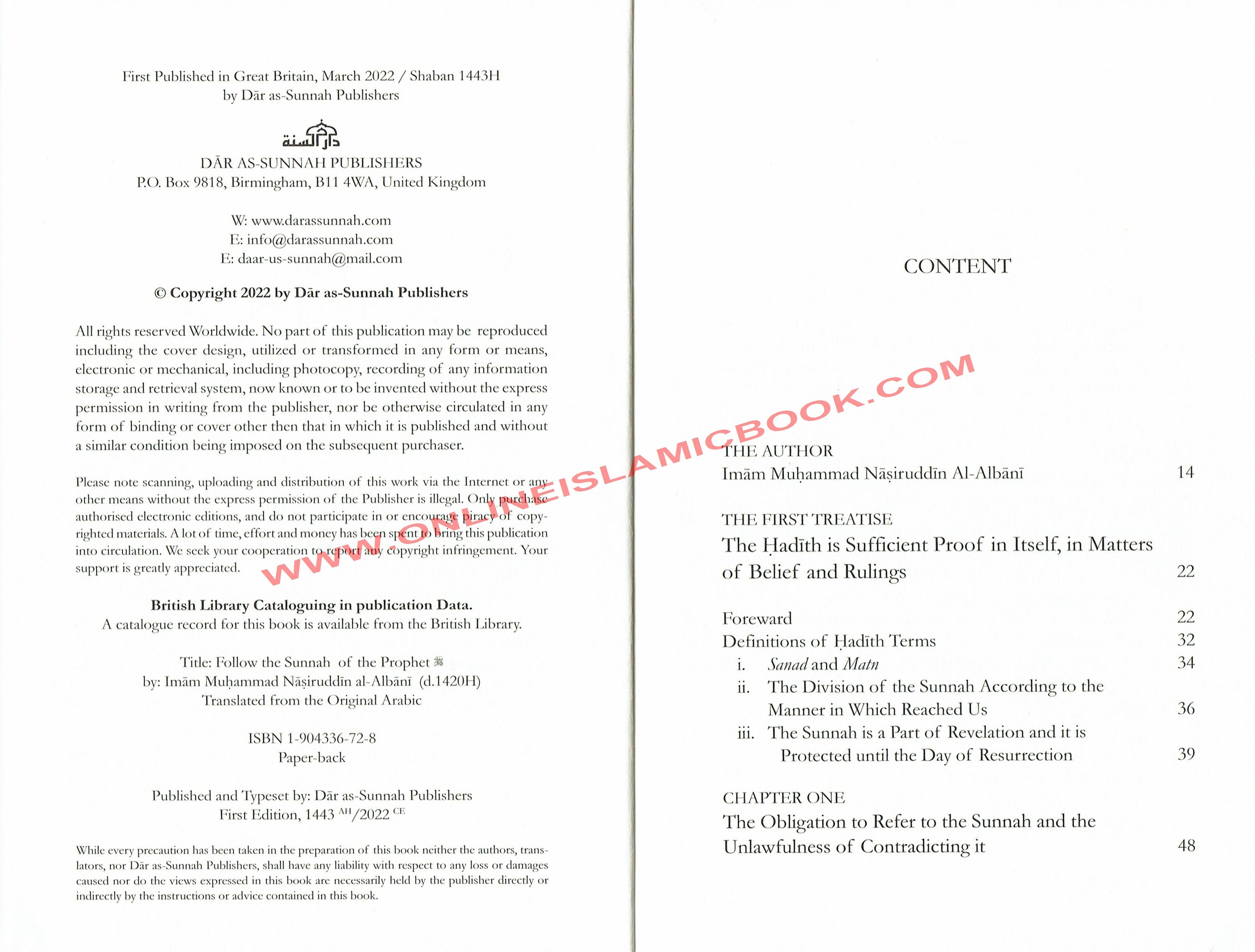 Follow the Sunnah of the Prophet by Muhammad Nasir Al-din - Etsy