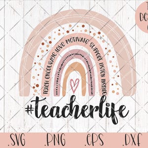 Teacher Rainbow SVG - Teaching PNG - Boho Teacher Life Svg #teacherlife ...