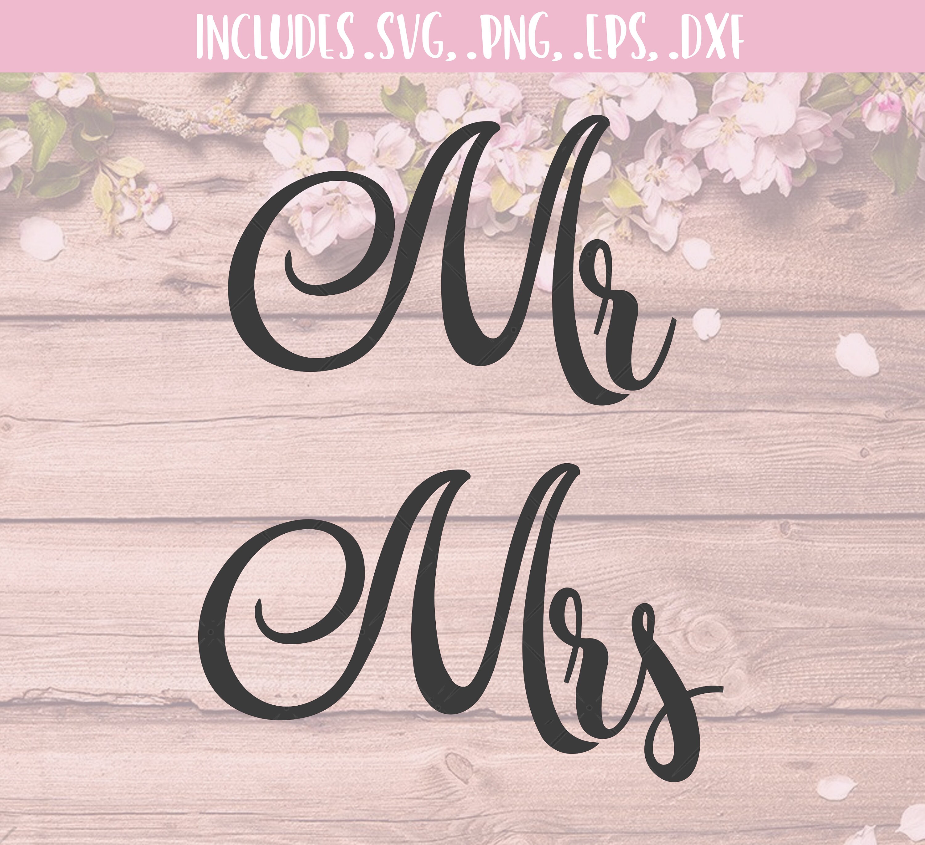 Mr and Mrs SVG Wedding Bride Groom Bachelorette Party Digital Download ...