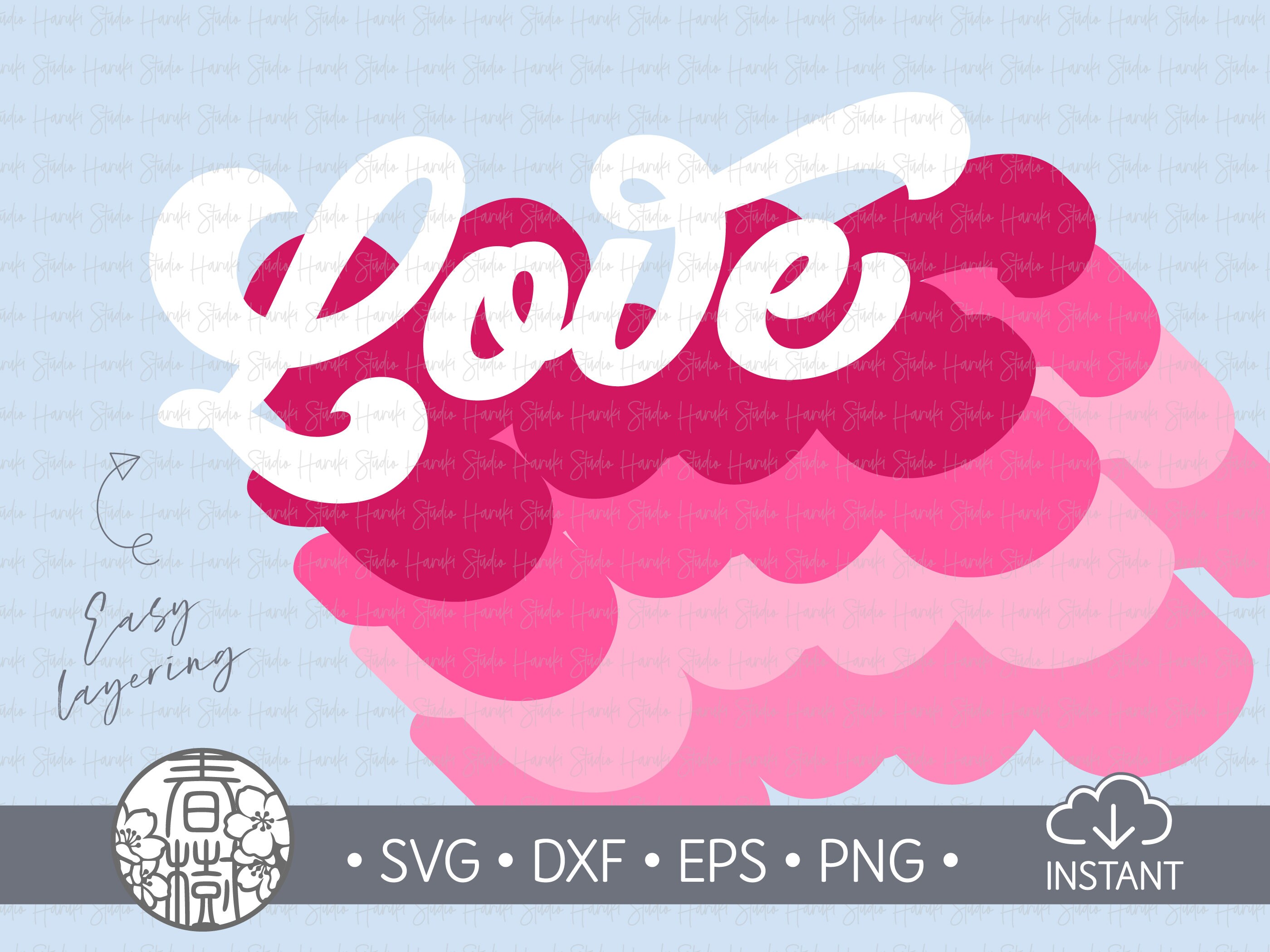 Retro Love SVG Valentines Day Love Sign Retro Font | Etsy