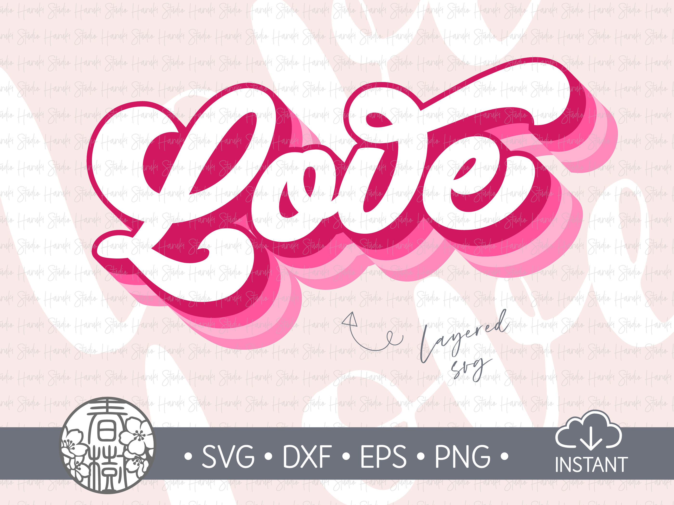 Retro Love SVG Valentines Day Love Sign Retro Font | Etsy