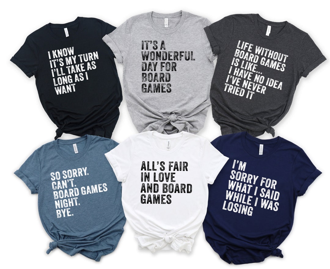 Board Game Night Shirts, Custom Group Tshirts for Games Night, Funny ...