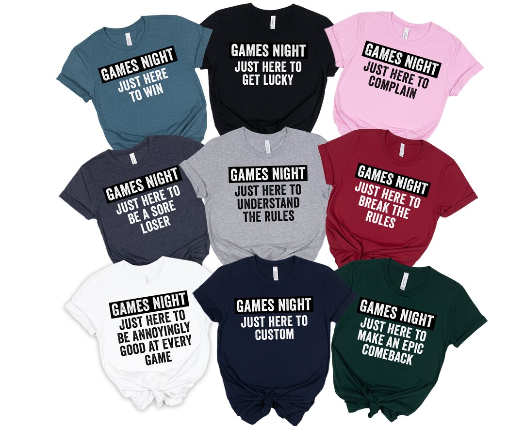 Board Game Night Shirts, Custom Group Tshirts for Games Night, Funny ...