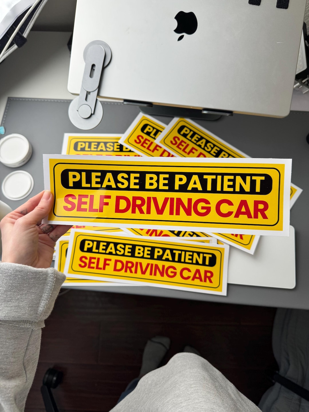 Self-driving Car "please Be Patient" Student Bumper Stickers Funny Car ...