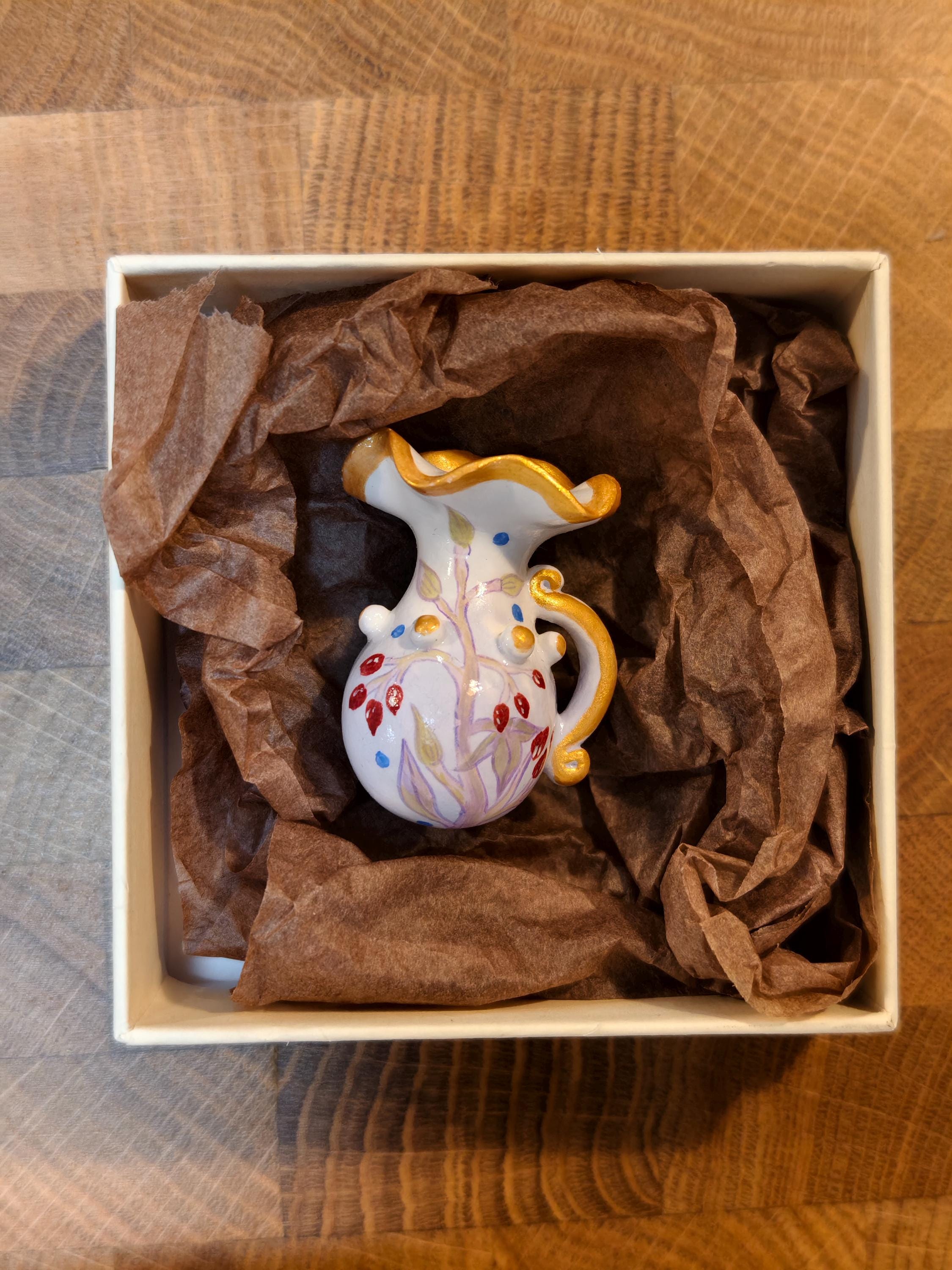 Handmade Mini Clay Vase Pin: Wearable Flower Brooch - Etsy