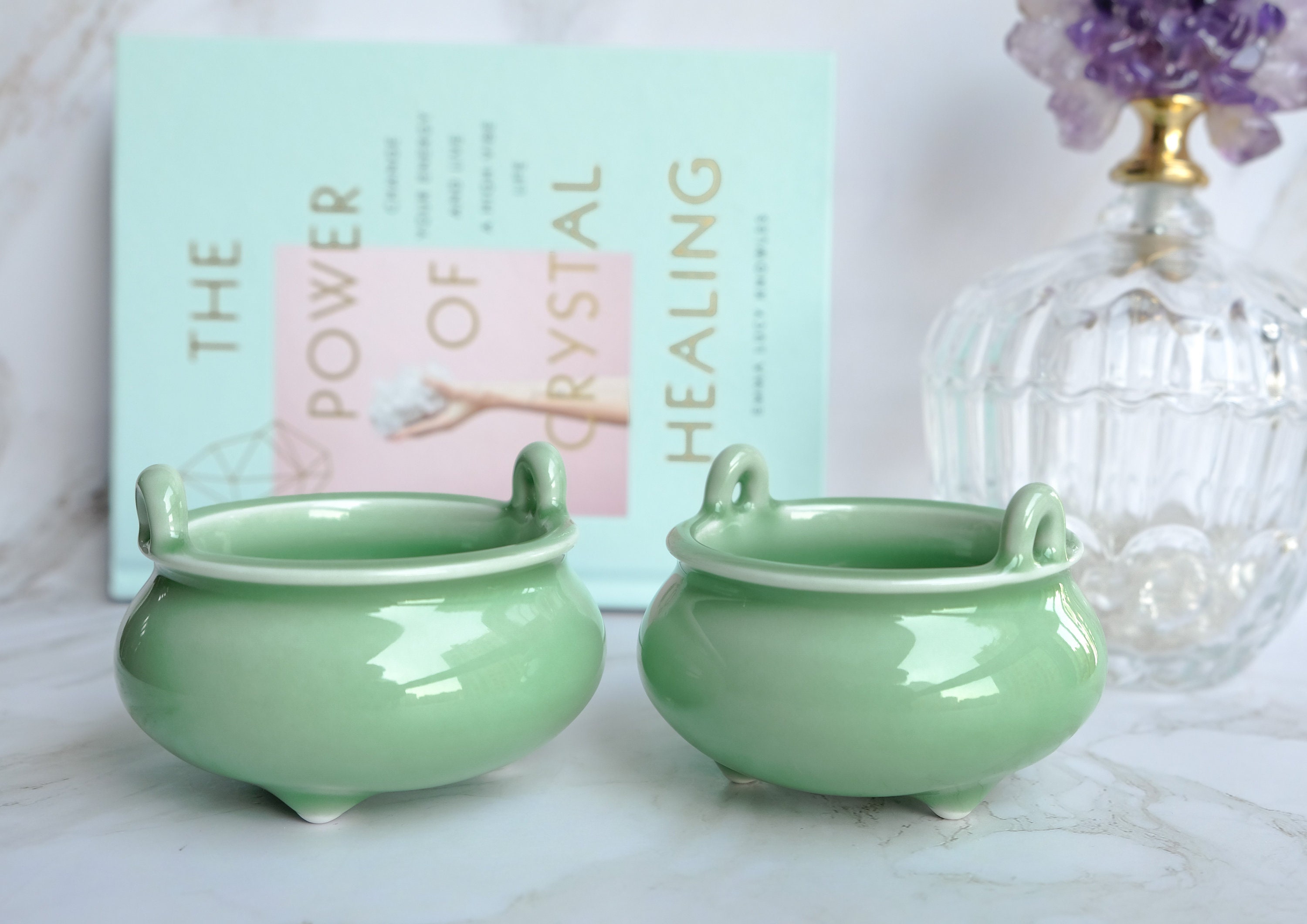 Green Cauldron Altar Decor | Celadon Cauldron Altar Decor | Green Witch ...