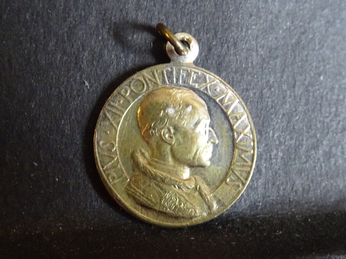 Christian Pope Pius XII, Silver Plated , Medal Medallion Pendent ...