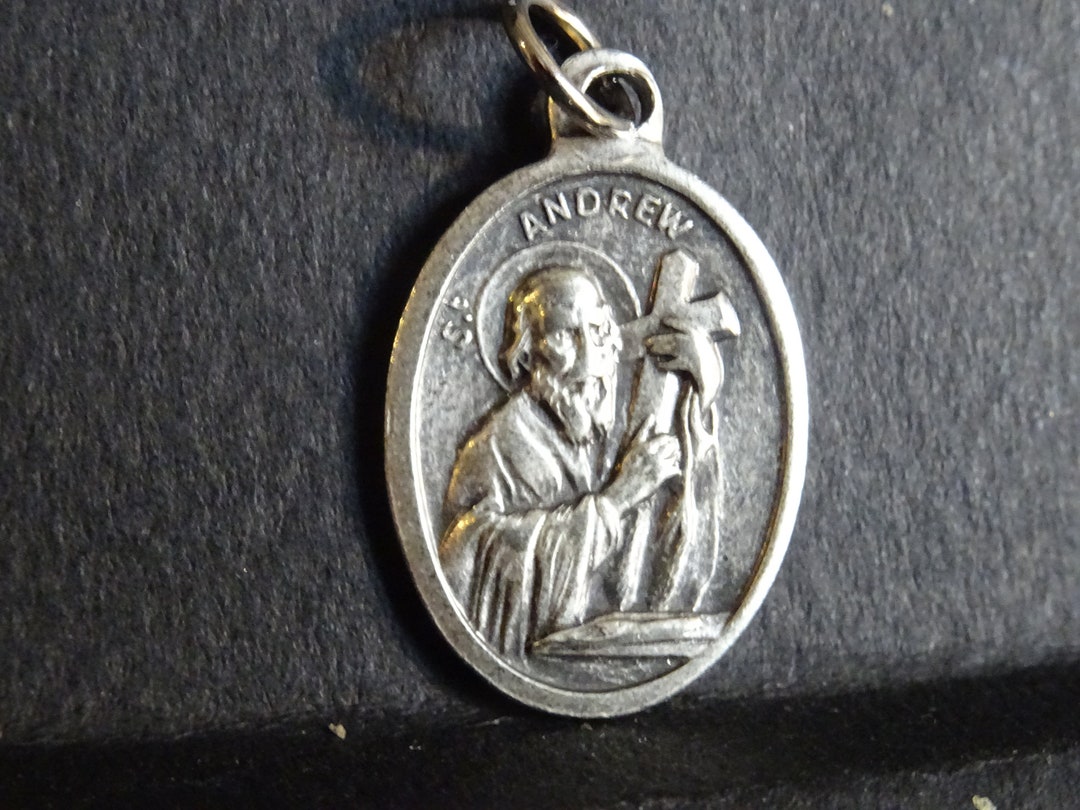 St. Andrew. Patron Saint of Fishermen. Medal Medallion Pendent Medaille ...