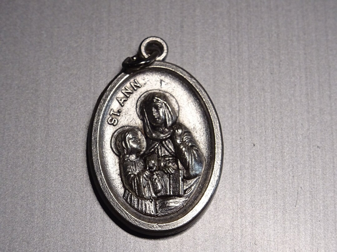 St. Anne. Medal Patron Saint of Mothers, Medallion Pendent Holy Charm ...