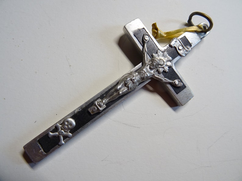 Antique Pectoral Cross Crucifix Skull. Cross Bones. Black - Etsy