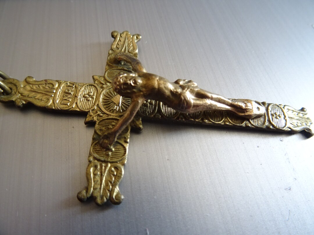 Antique Pectoral Gothic Dela Souvenir De Mission Cross. Crucifix Holy ...