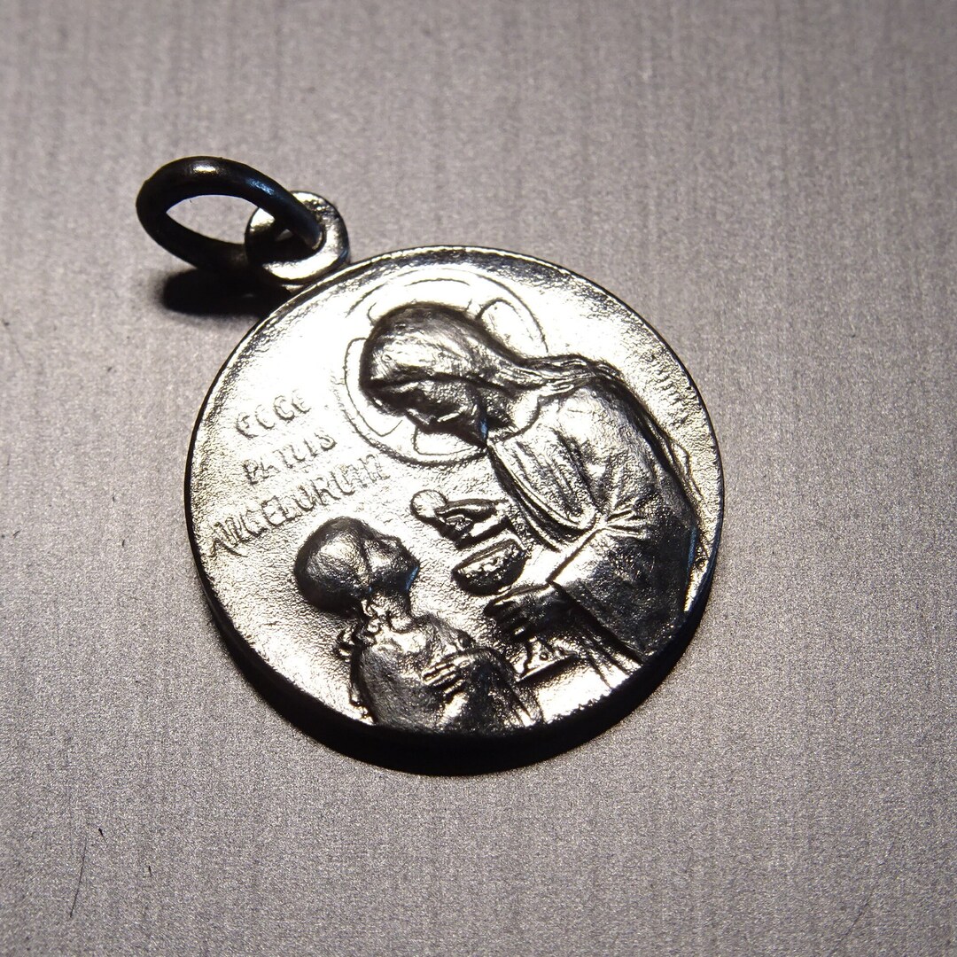 First Communion Medallion Charm: Ecce Panis Angelorum - Etsy