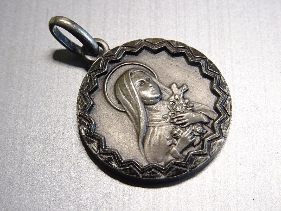 St. Therese and St. Christopher Religious Pendant Medallion Holy Charm ...