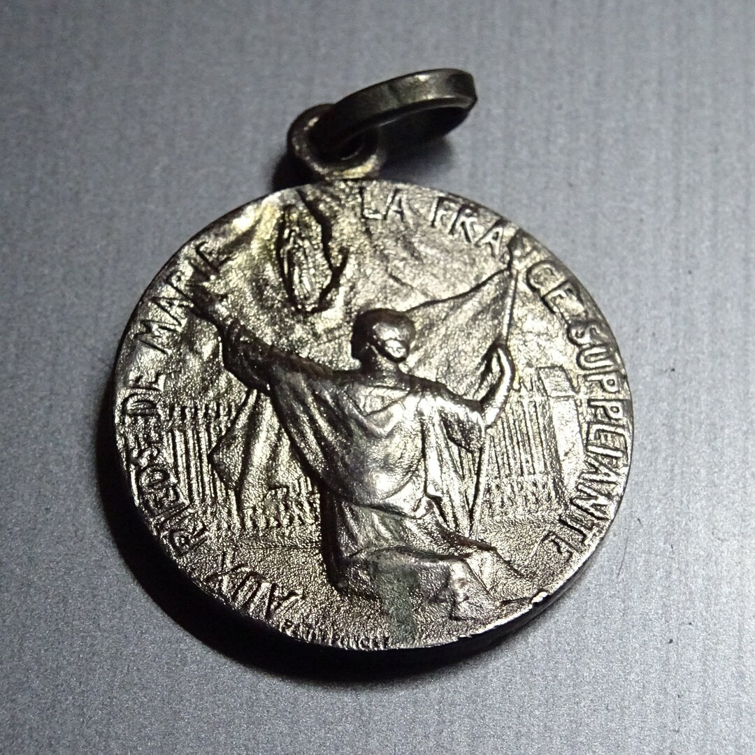 Kneeling at the Feet Marie La France. Signed P, Penin. Pendant ...