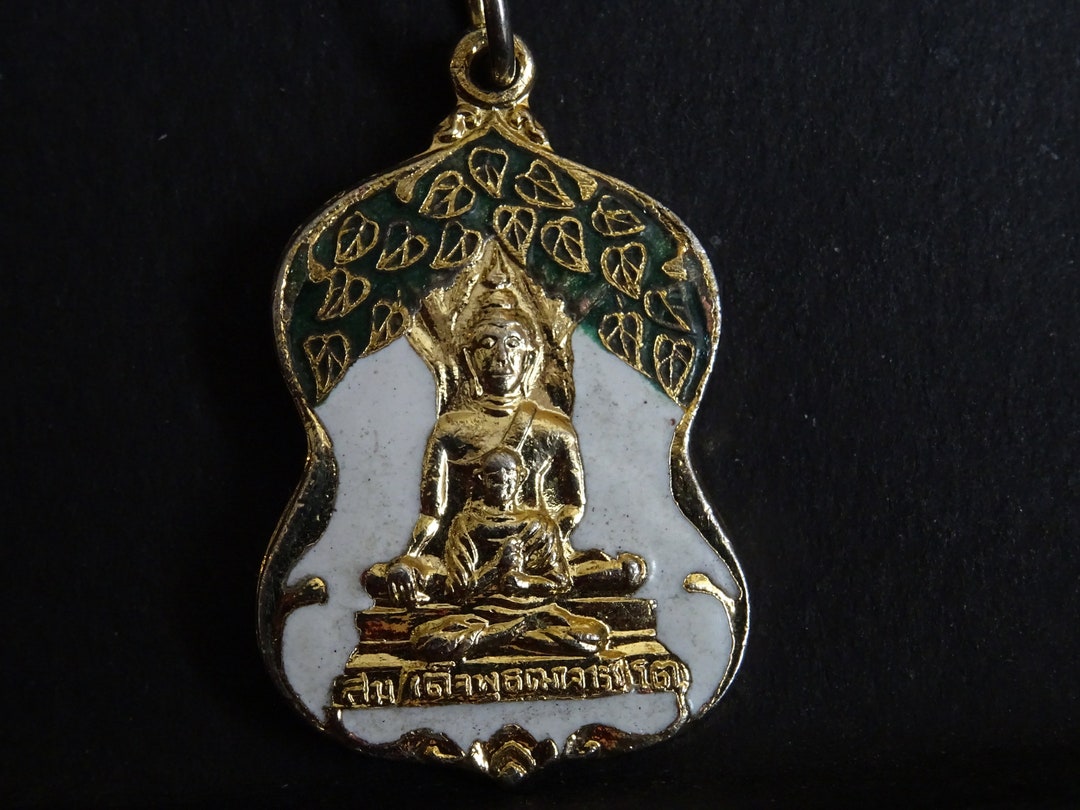 Thai Buddhist Amulet Pendant: Enamel Good Luck Charm - Etsy