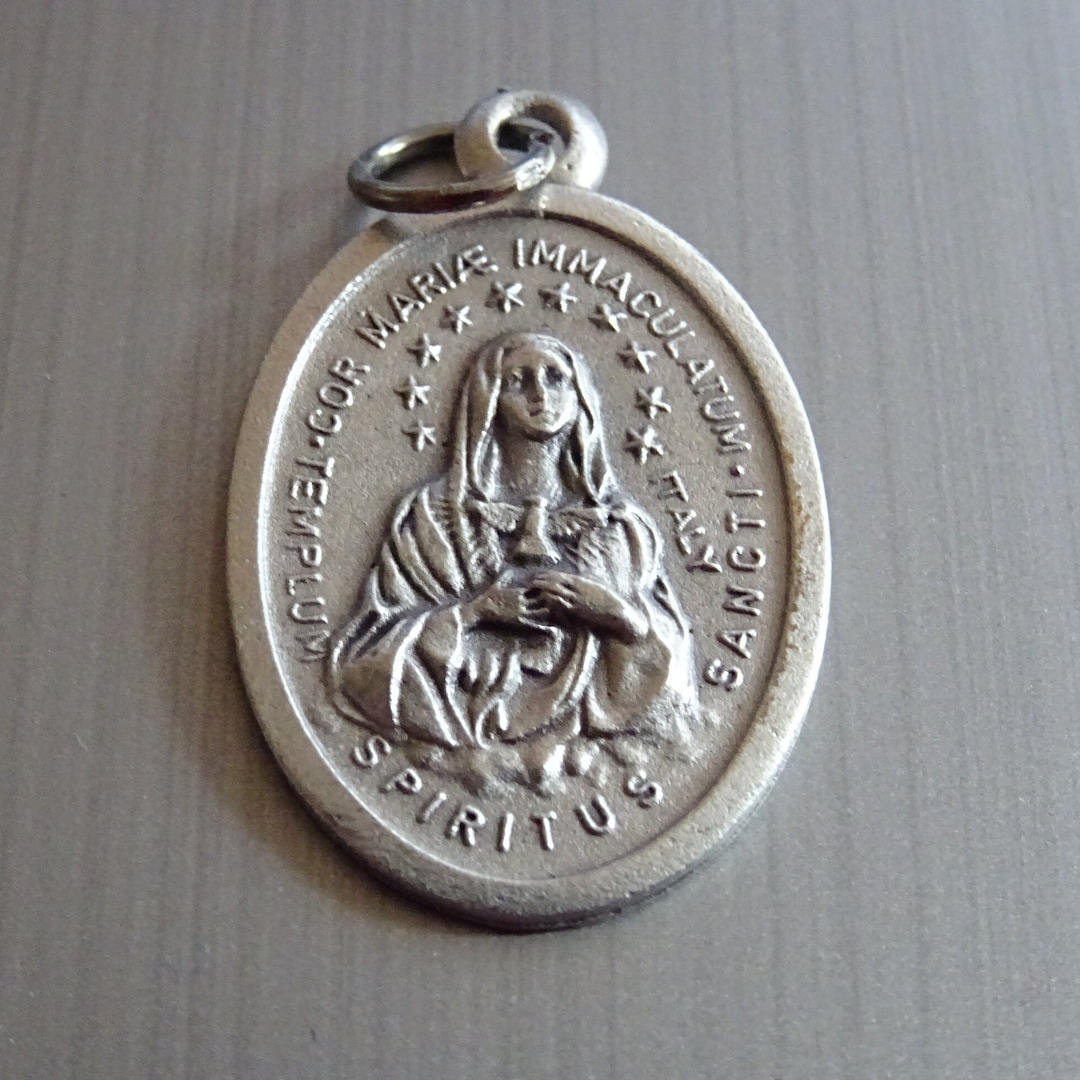 Italian Spiritus Maria Immaculate Medal: Holy Spirit Charm - Etsy