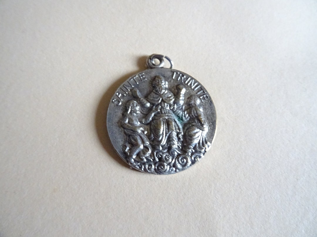 Saint Trinity Father, Son, Holy Spirit. Medal Antique Catholic Pendant ...