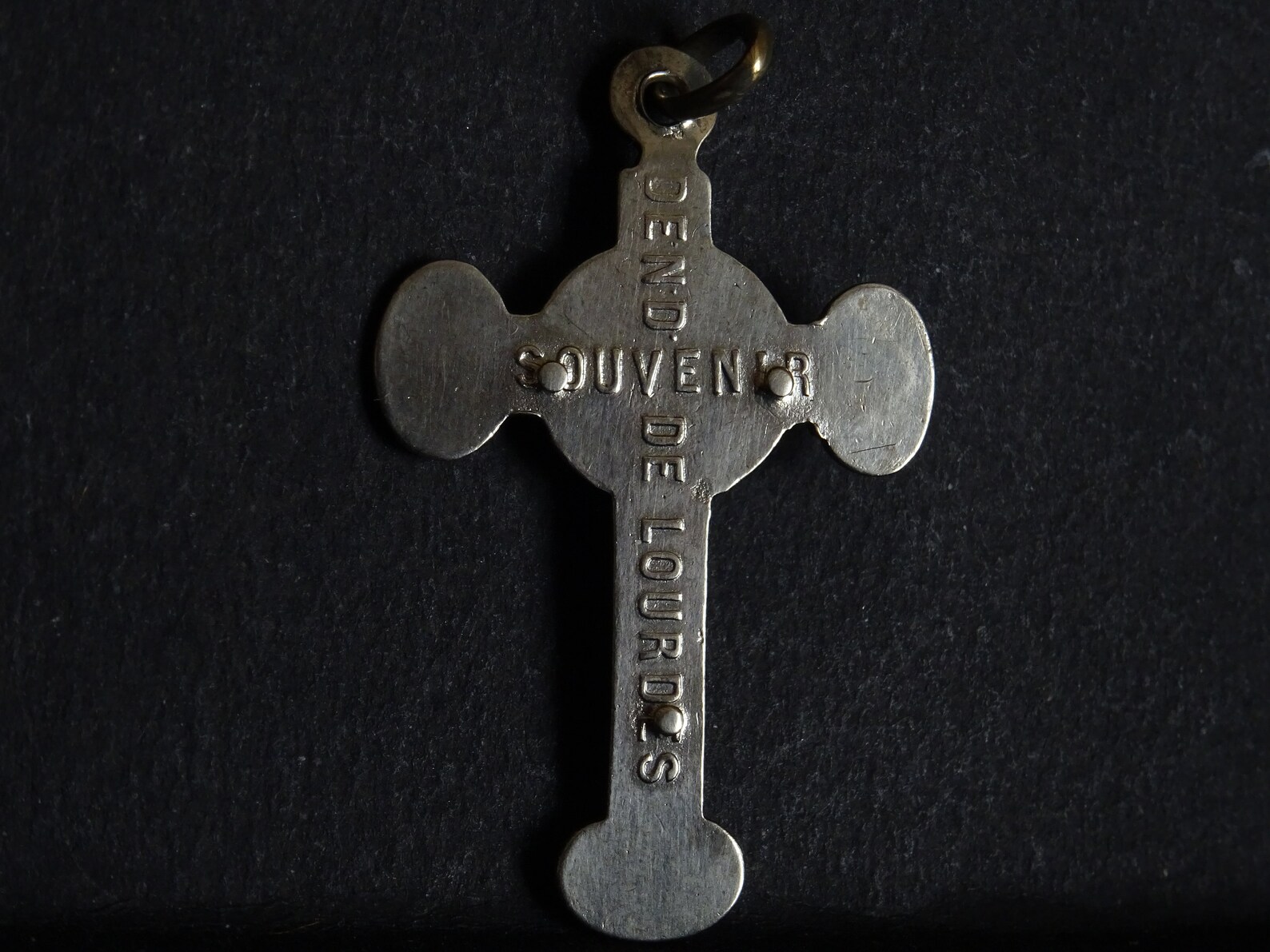 Lourdes Cross Religious Medaille French Antique Silver Catholic Pendant ...
