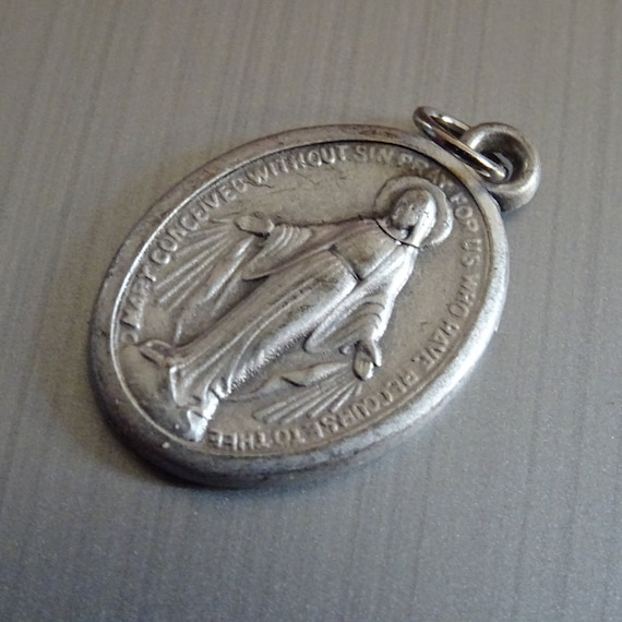 Our Lady of the Miraculous Symbol of Devotion and Love Silver | Etsy