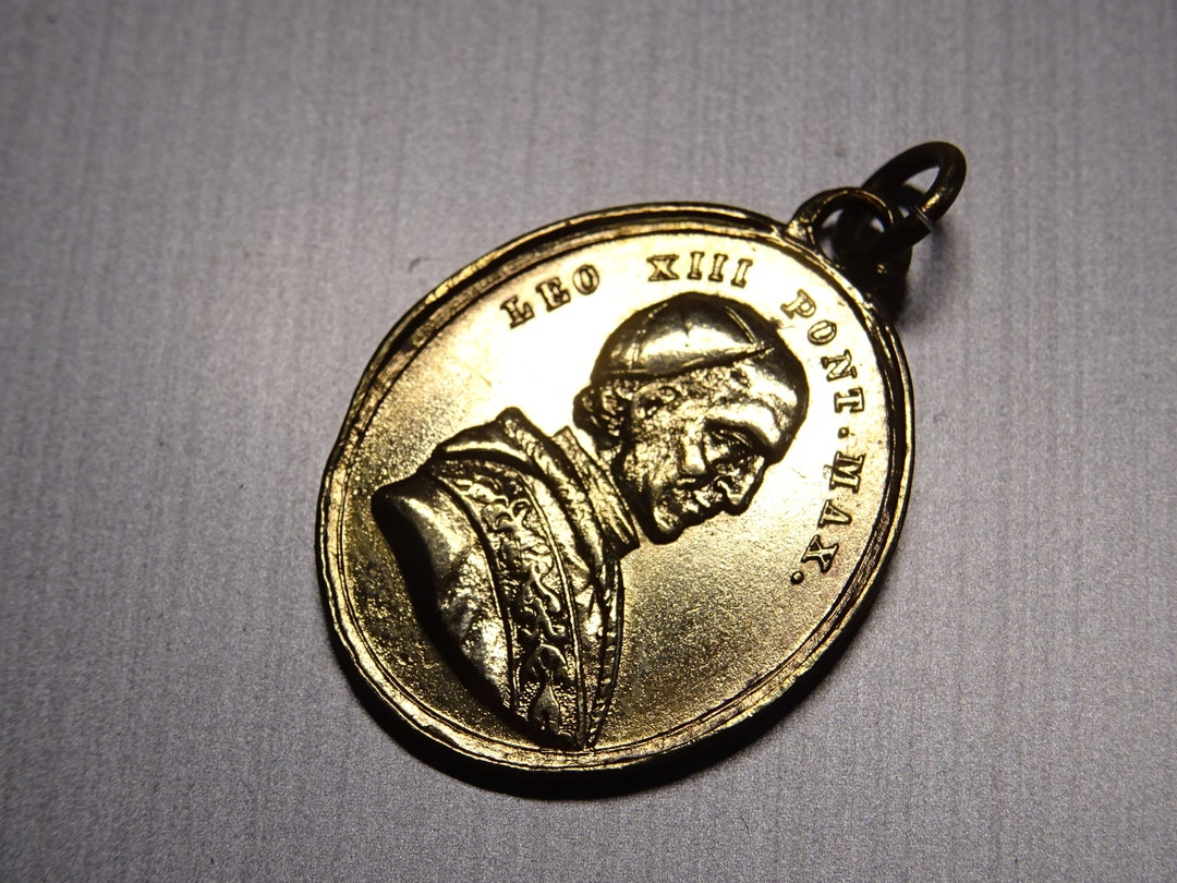 Pope Leo XIII Virgin Marie, Religious Pendant Holy Charm Medallion BB ...