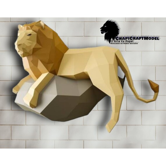 León Lion Diy Papercraft Low Poly 3D PDF Template Paper | Etsy