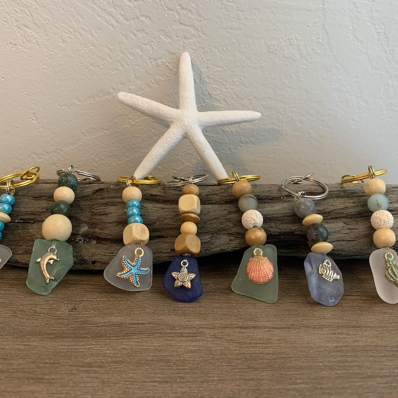 Sea Glass Keychain - Etsy