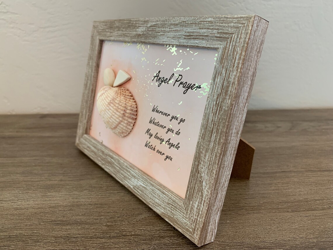 Angel Prayer Art, Sea Shell Angel, Sea Shell Art, Angel Gift - Etsy