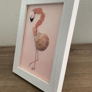 Flamingo Art, Sea Glass Flamingo, Sea Shell Art, Sea Shell Bird - Etsy