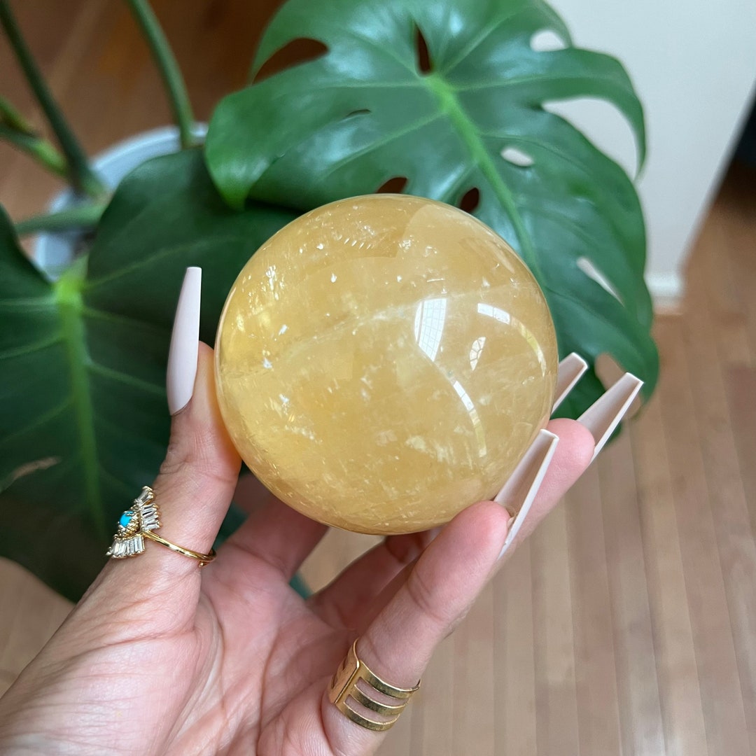 HONEY CALCITE SPHERE A Flashy Sphere Leadership - Etsy