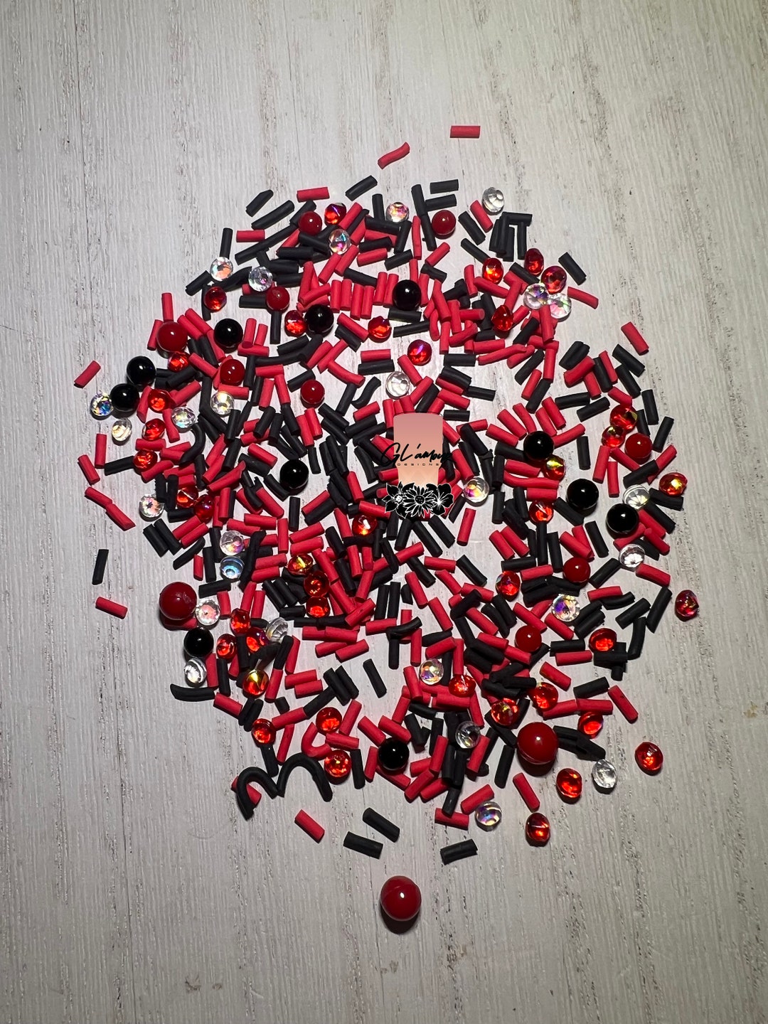 Red and Black Sprinkle Diamond Mix - Etsy