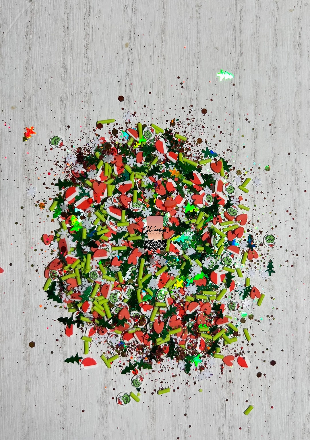 Grinch Snowy Mix Polymer Clay Slices/ Glitter 5mm - Etsy