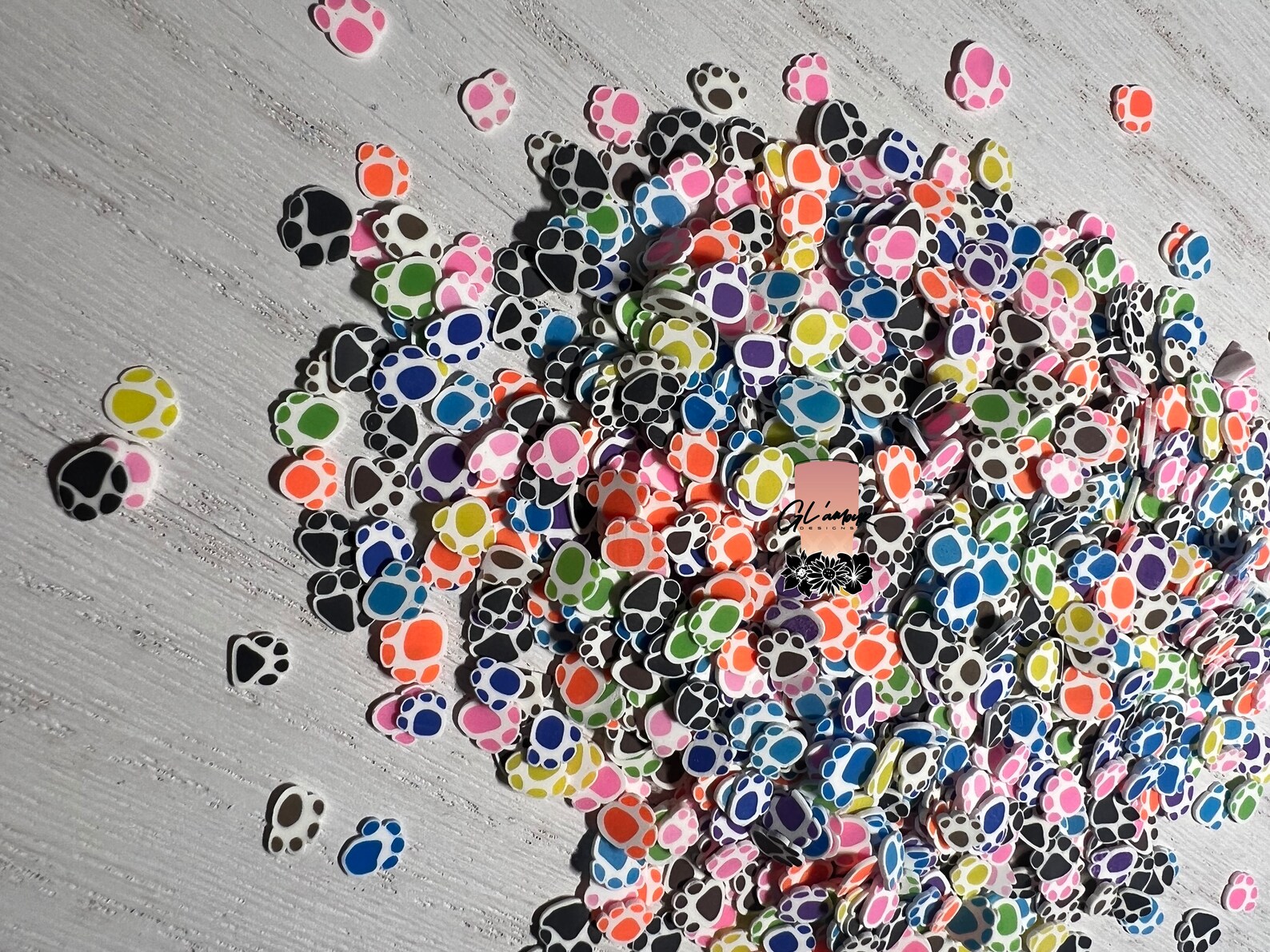 5mm Multi-color Dog Paw Polymer Slices -small - Etsy
