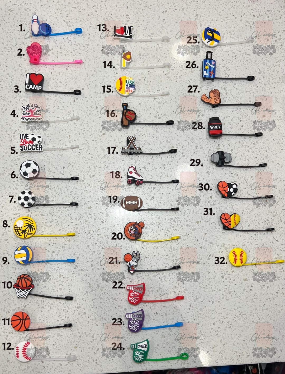 Sport Straw Toppers/ Reusable Straw Covers - Etsy