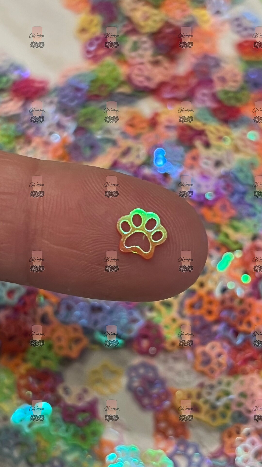Dog Paw Shape Multi-colored Glitter - Etsy