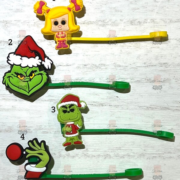 Grinch Straw Topper - Etsy