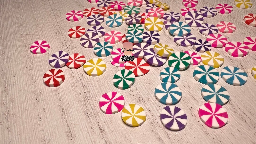 Colorful Swirls Mix Polymer Slices - 10mm Large - Etsy