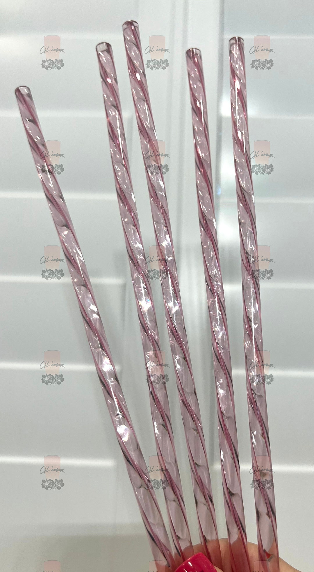 Pink Swirl Crystal Straw - Etsy
