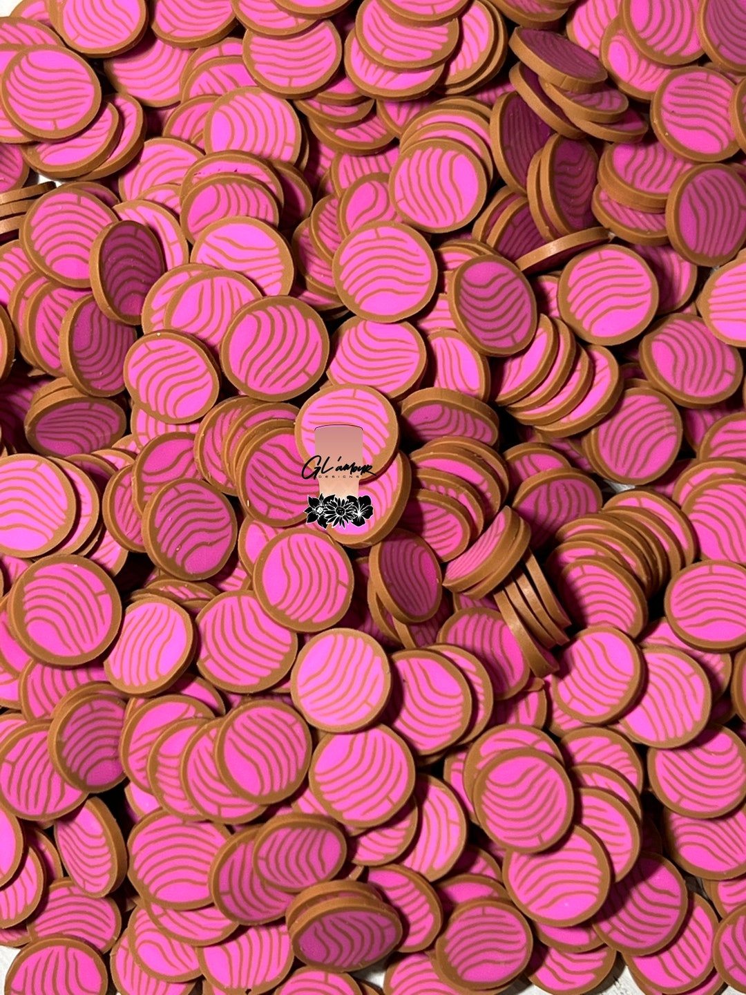 Pink Concha Polymer Slices - 10mm Large - Etsy