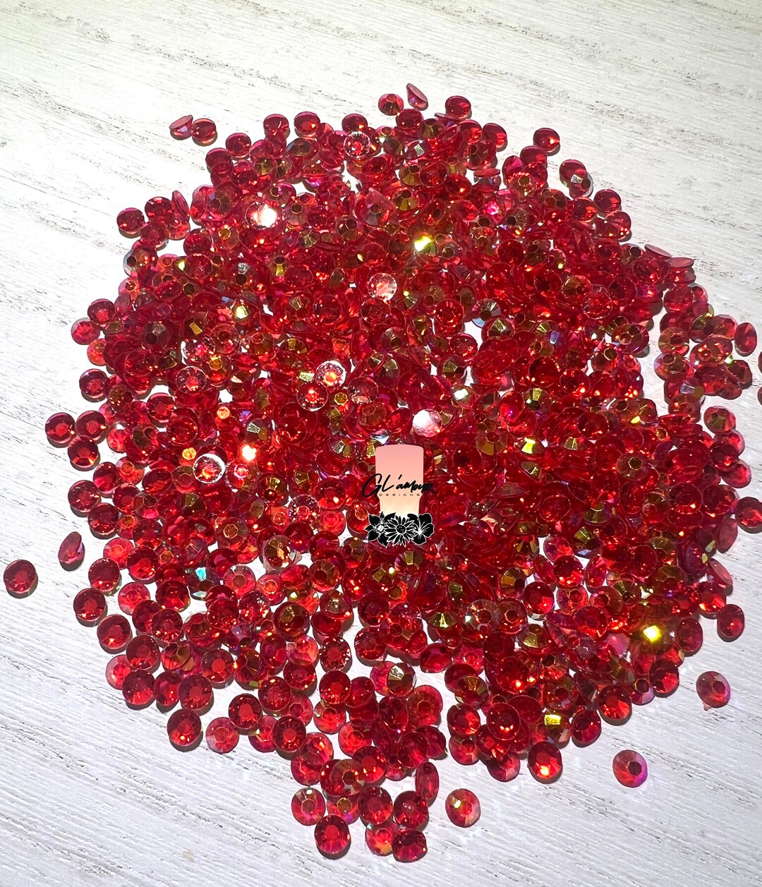 AB Transparent Red Flat Back Resin Rhinestones - 1000 Pcs - Etsy