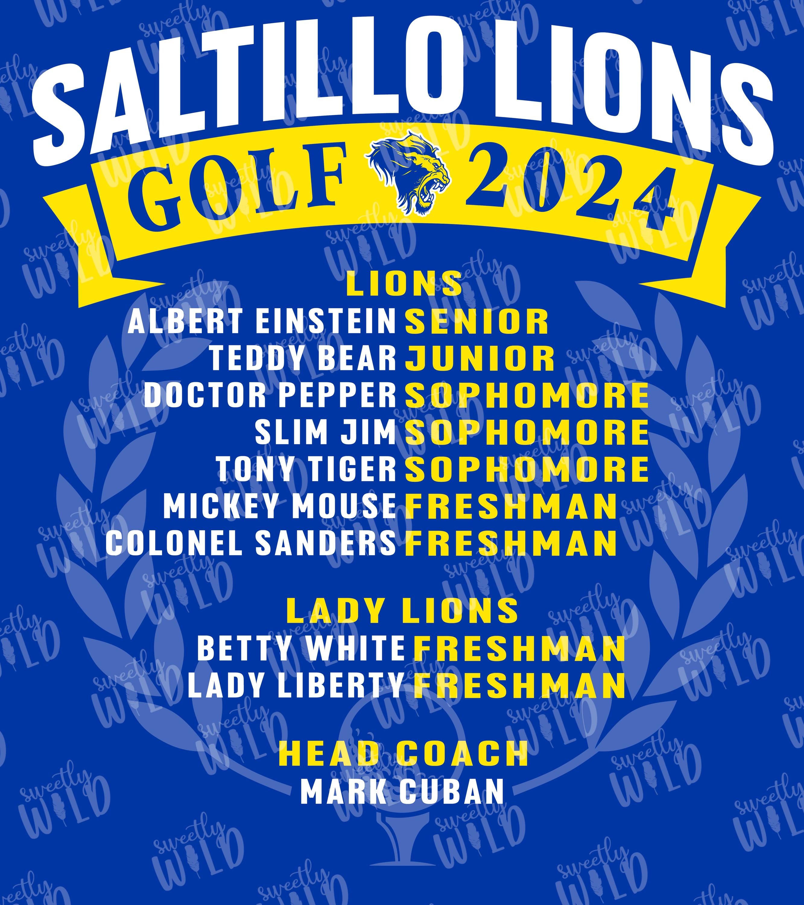 PNG - CUSTOM Golf Team Roster Shirt Design - Golf Team - District ...