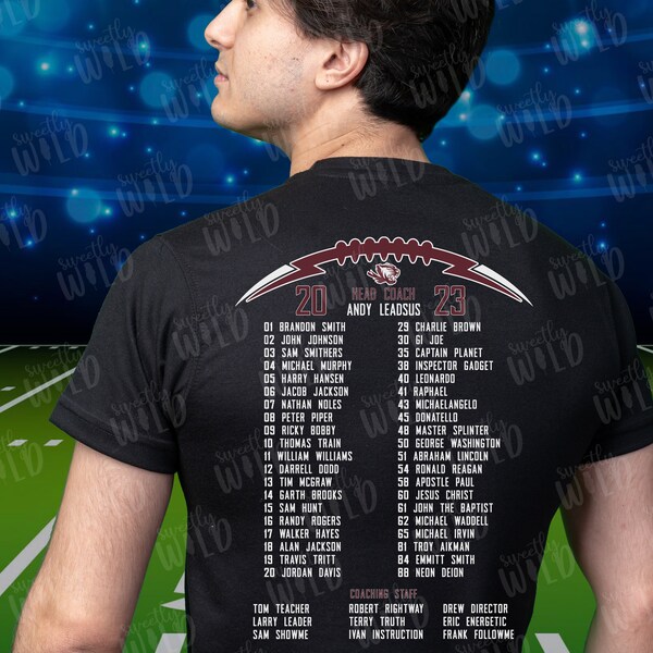 Football Roster Shirt - Etsy
