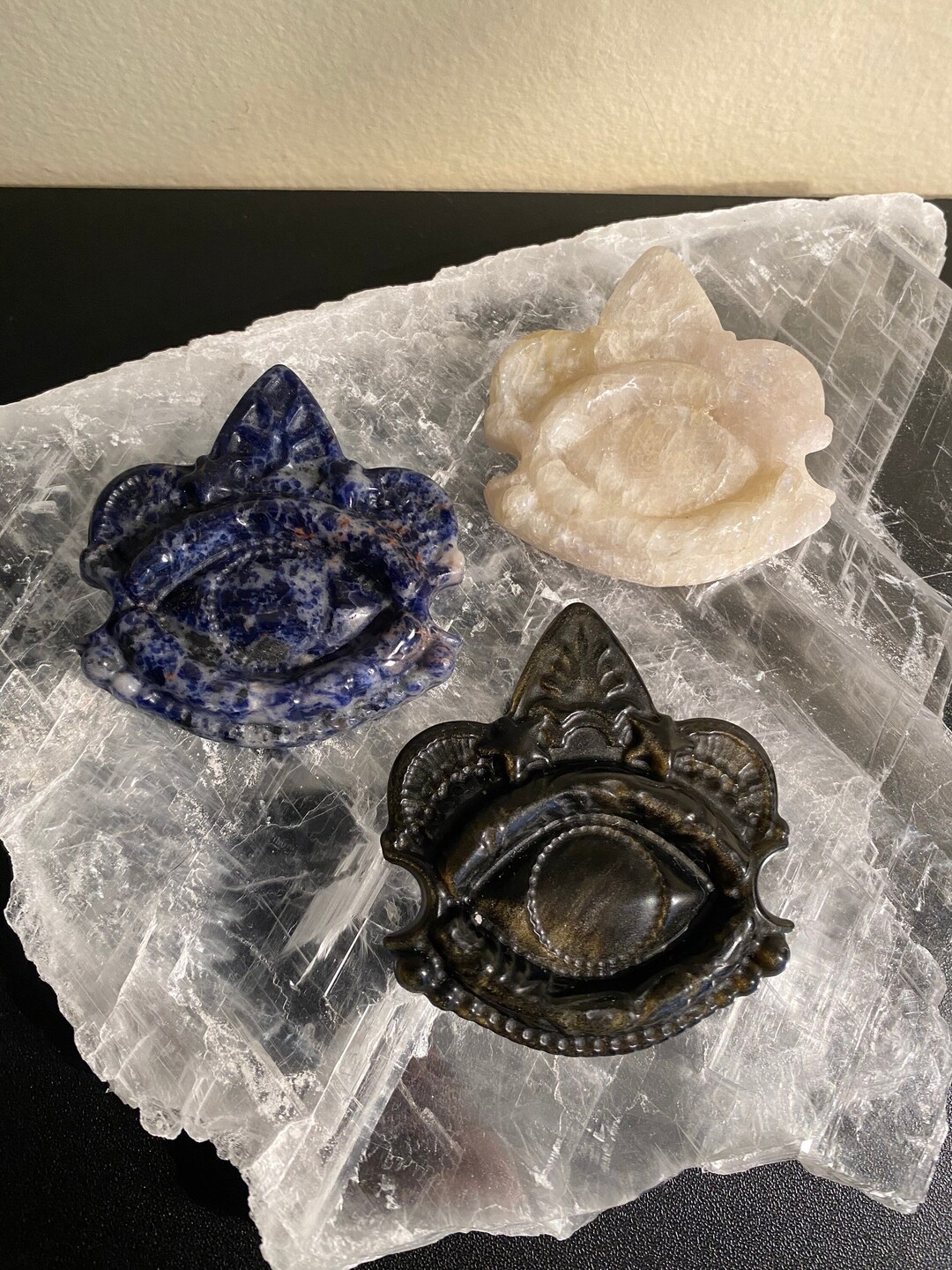 Evil Eye Crystal Carvings Sodalite, Moonstone, Obsidian - Etsy