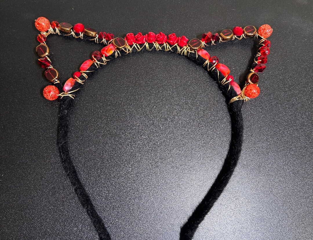 Scarlet Dreams Cat Ears Crown - Etsy