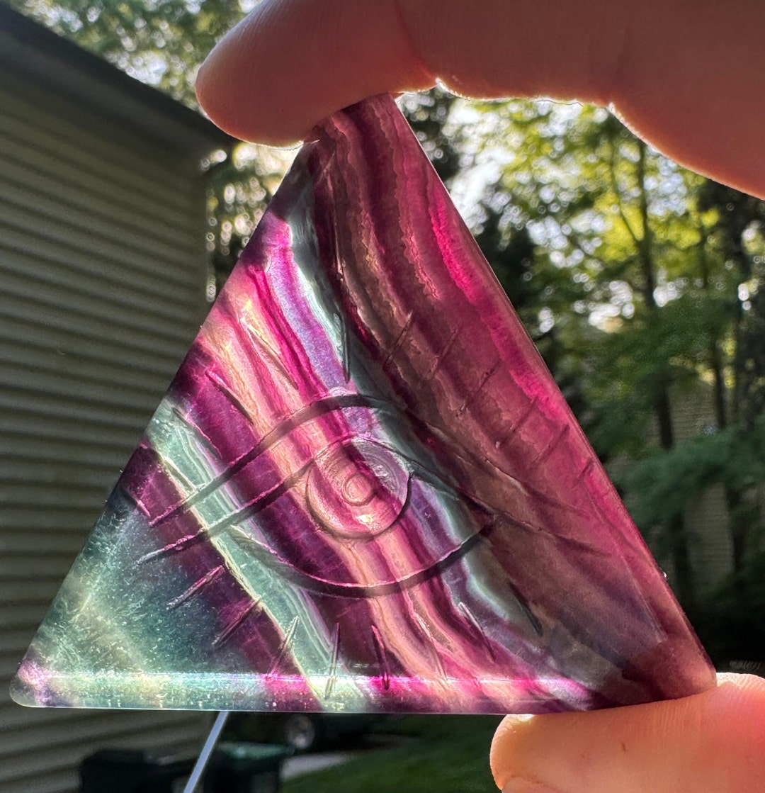Rainbow Fluorite Evil Eye Pyramid - Etsy
