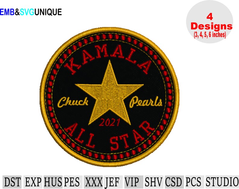 Kamala All Star Embroidery Design Apliques Embroidery - Etsy