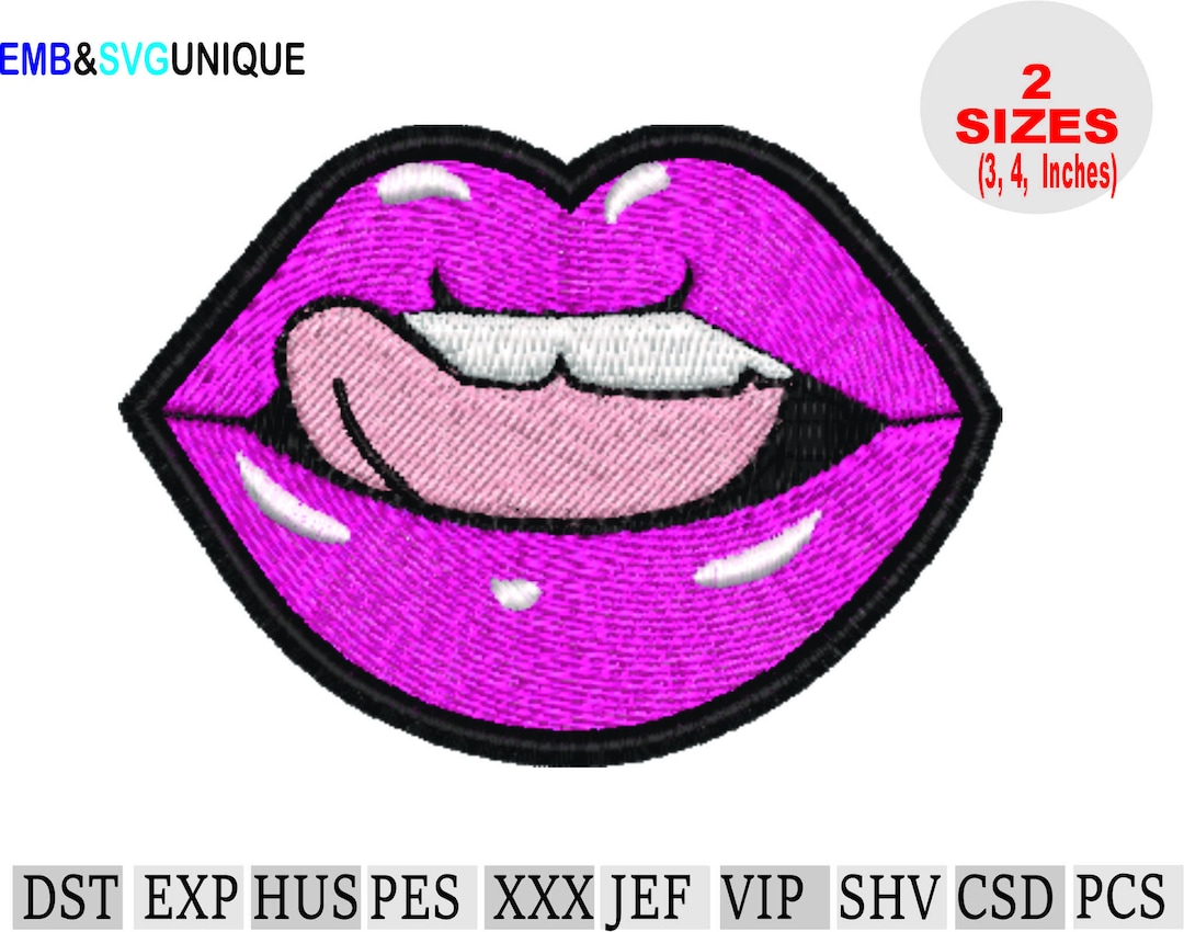 Lips Embroidery Designs, Lipstick Embroidery Design, Lips Sexy ...