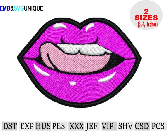 Lips Embroidery Designs Lipstick Embroidery Design Lips Sexy | Etsy